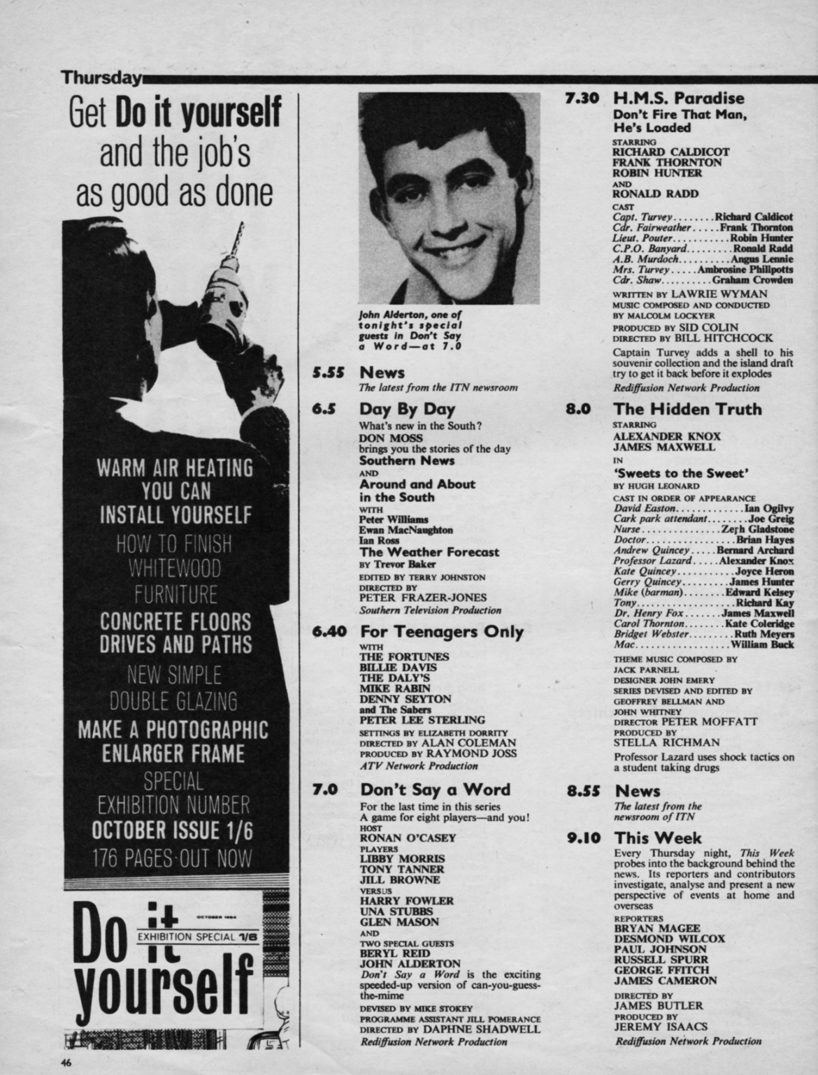 Thursday 10 September 1964 on Southern - THIS IS ZENITH 1964 from ...